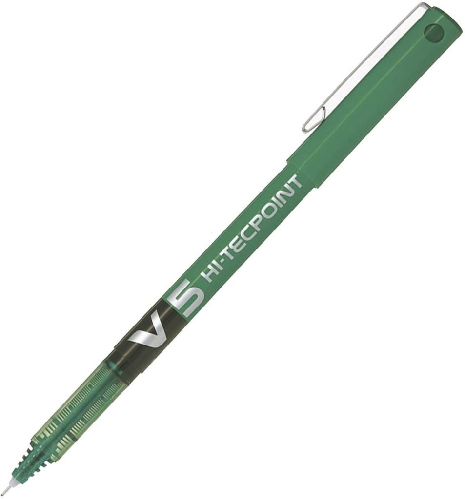 Pilot V5 Hi-Tecpoint 0.5 Rollerball Green | John Carpenter Bookshop