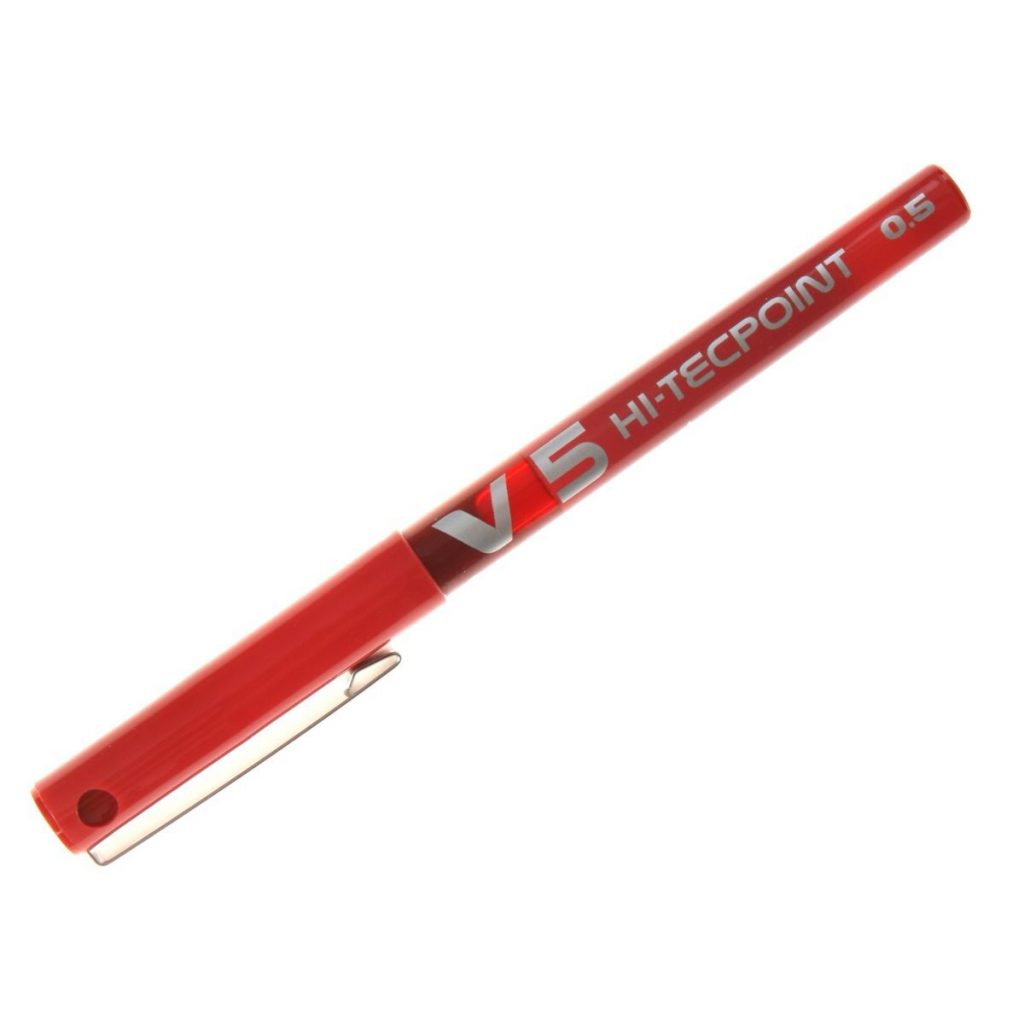 Pilot V5 Hi-Tecpoint 0.5 Rollerball Red | John Carpenter Bookshop